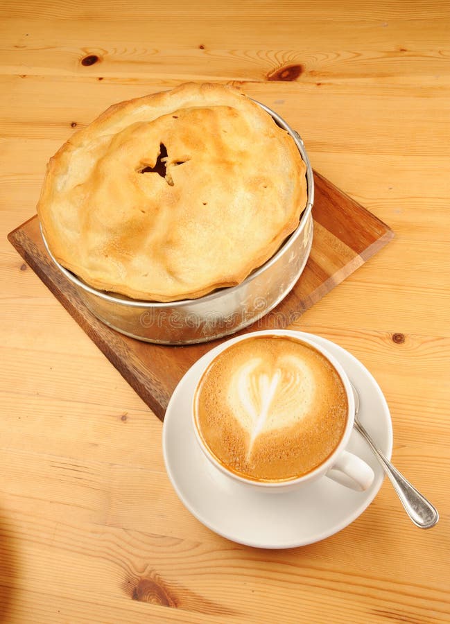 Apple Pie and Cappuccino Coffee Stock Image - Image of serving, fresh ...