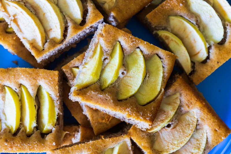 Apple pie cut into slices stock image. Image of filling - 144372507