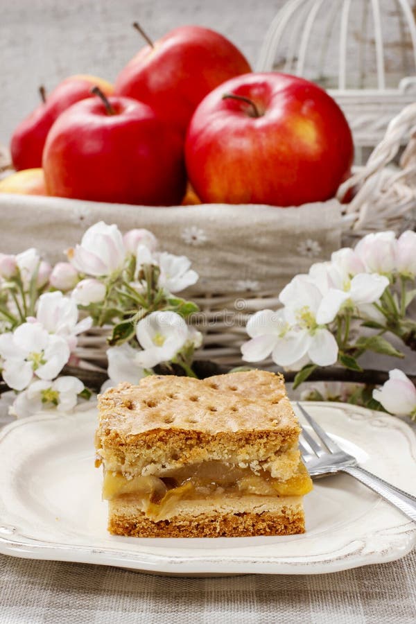 Apple pie stock image. Image of gratin, cuisine, basket - 40280799