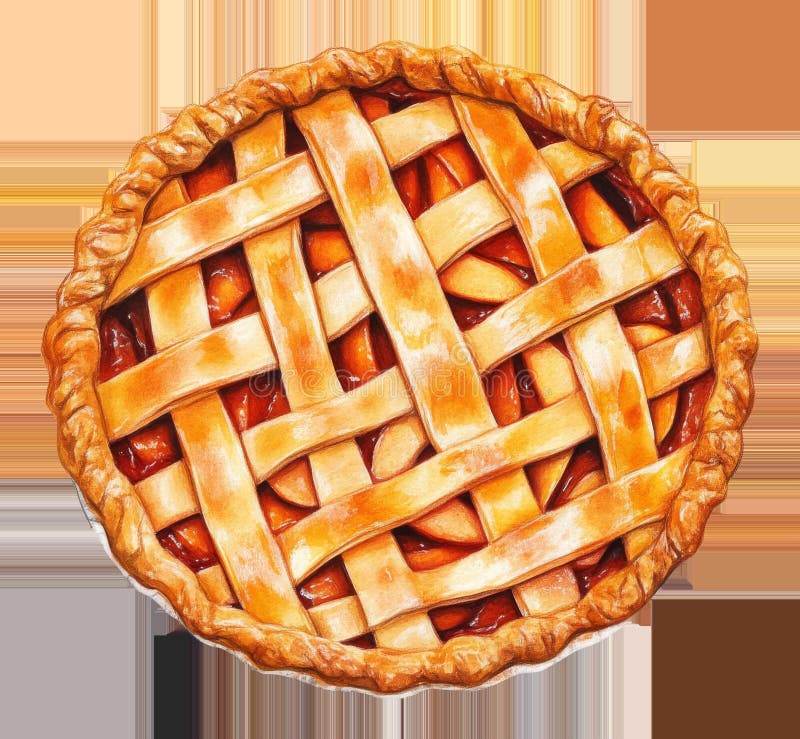Apple Pie with Lattice Crust, Top View. Homemade Dessert and Baking ...