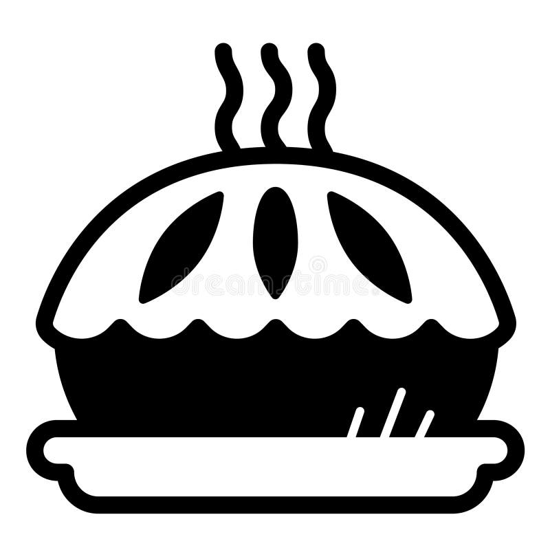 Apple Pie on Plate Solid Icon, Culinary Cooking Concept. Vector ...