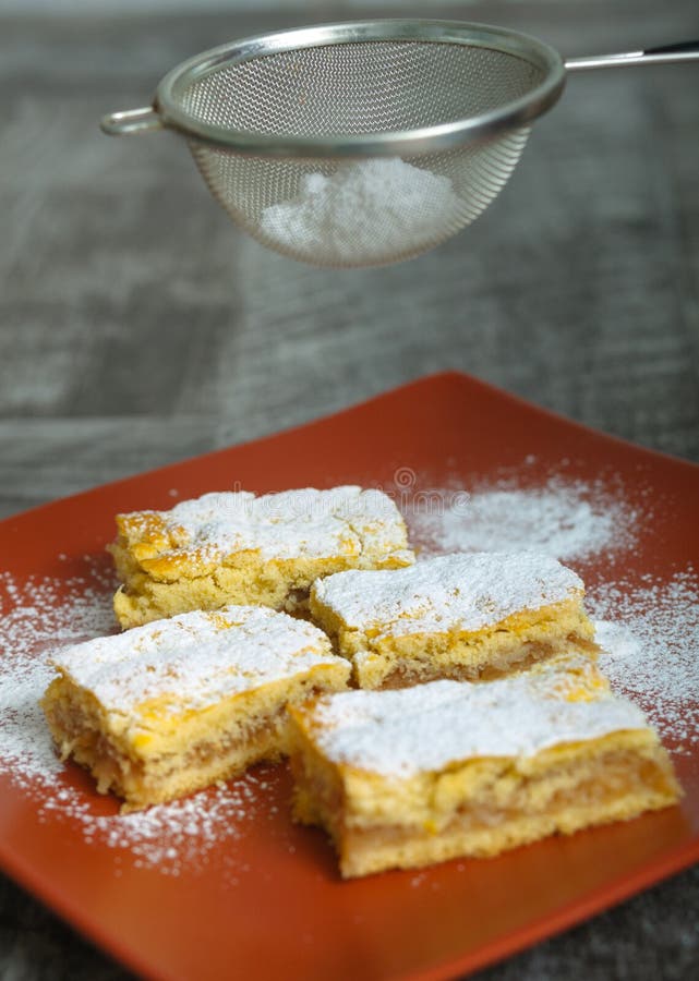 Apple Pie - Pouring Sugar on it Stock Photo - Image of sugar, dessert ...
