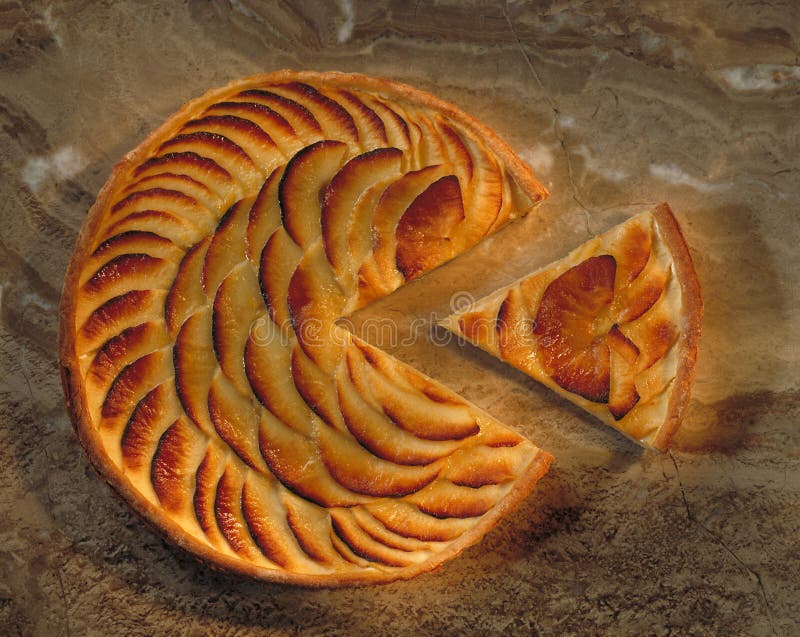 Apple Pie with Slice Cut Out Stock Photo - Image of chart, apple: 96430180