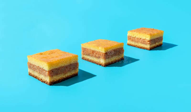 Apple Pie Slices Isolated on a Blue Background Stock Image - Image of ...