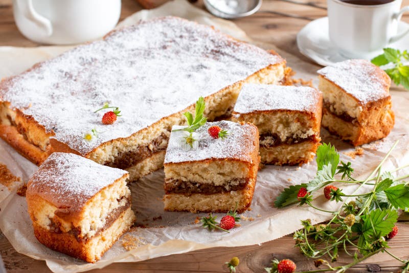 Apple Pie, Sponge Cake, Charlotte with Apples on a Table Stock Image ...