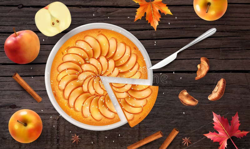 Apple Pie Top Composition stock vector. Illustration of menu - 254293634