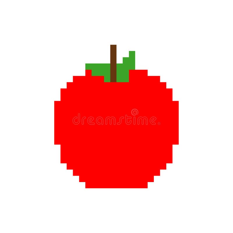 Apple - Pixel Illustration. Stock Vector - Illustration of graphic ...
