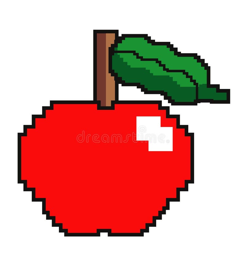 Apple pixel art style stock vector. Illustration of retro - 254800658