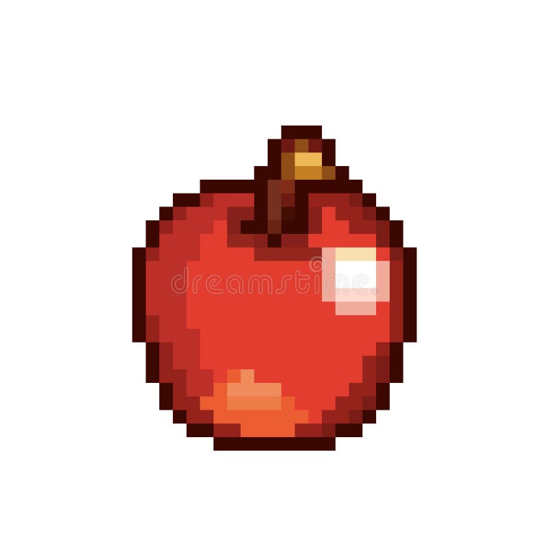Apple pixel art stock illustration. Illustration of object - 106403017