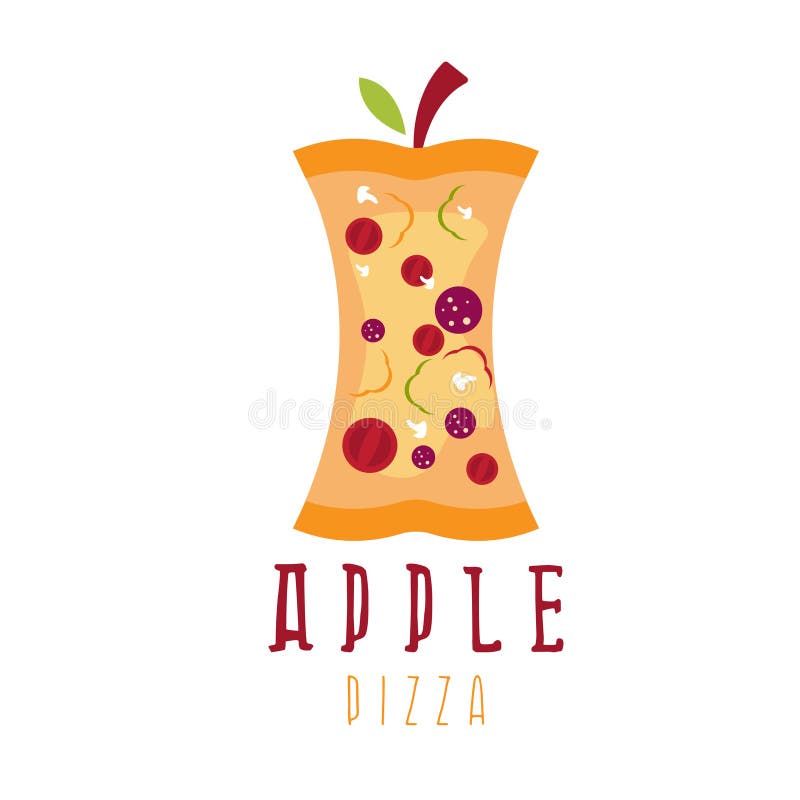 Apple Pizza Vegetarian Concept Vector Design Stock Vector ...