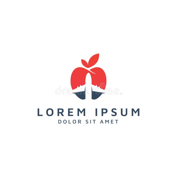 Apple and Plane Negative Space Logo Design Stock Vector - Illustration ...