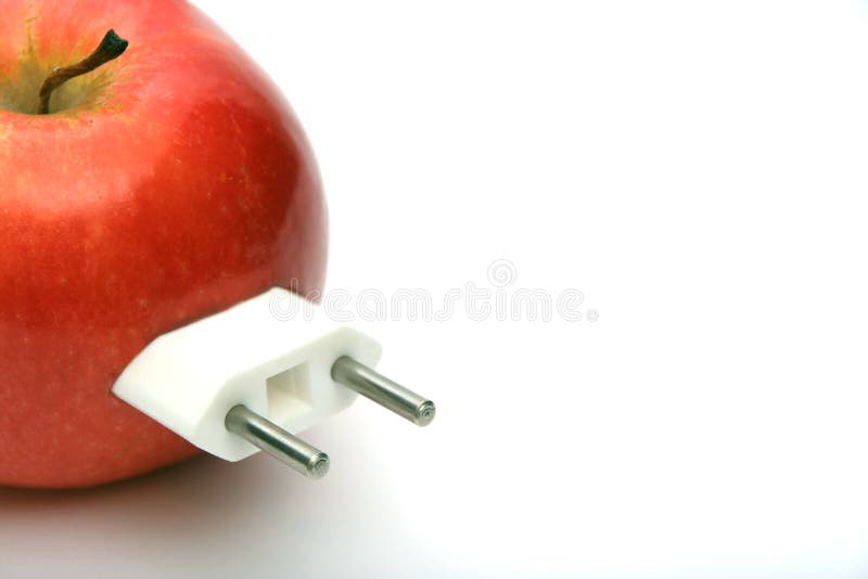 Apple and USB plug stock photo. Image of connection, metaphor - 22047538
