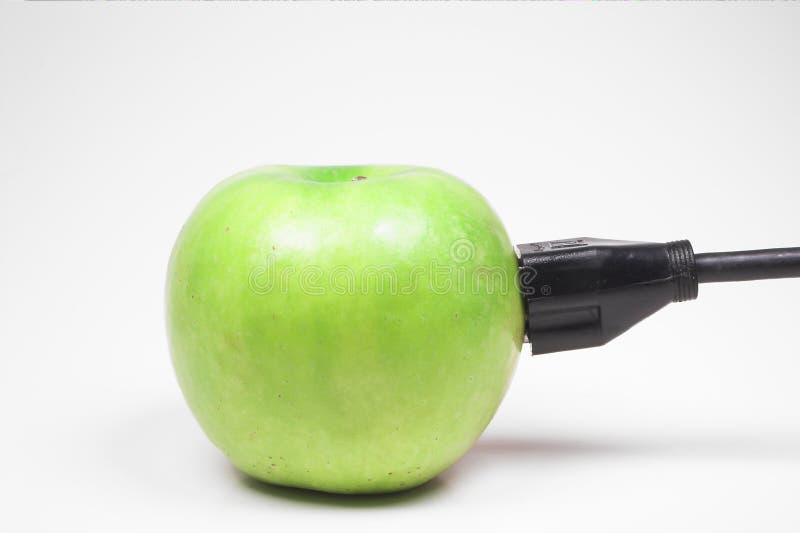 Apple plugged in stock image. Image of dessert, core, food - 1989243