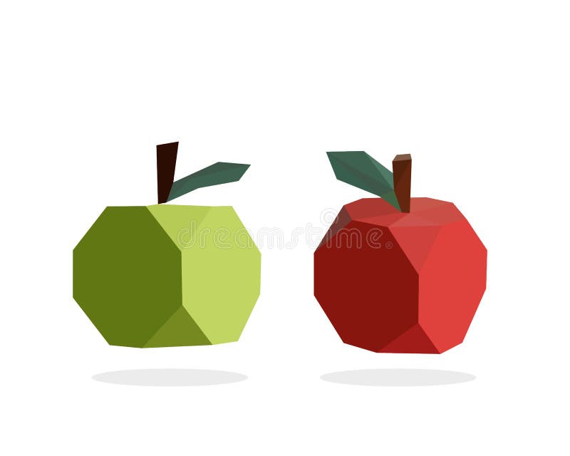 Apple Polygon Art. Low Poly Apples Stock Vector - Illustration of icon ...