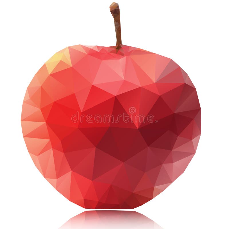 Apple of Polygons on a White Background Stock Vector - Illustration of ...
