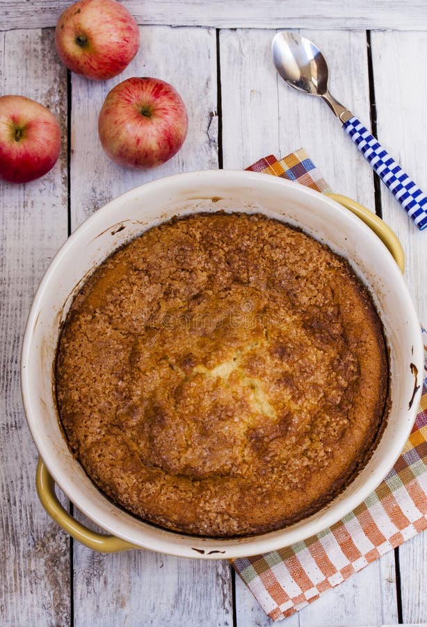 Apple pudding stock image. Image of napkin, homemade - 59555747