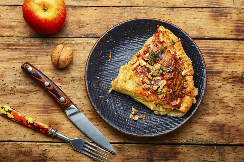 Quiche open apple pie stock photo. Image of french, piece - 237241678 Quiche open apple pie stock photo. Image of french, piece - 237241678