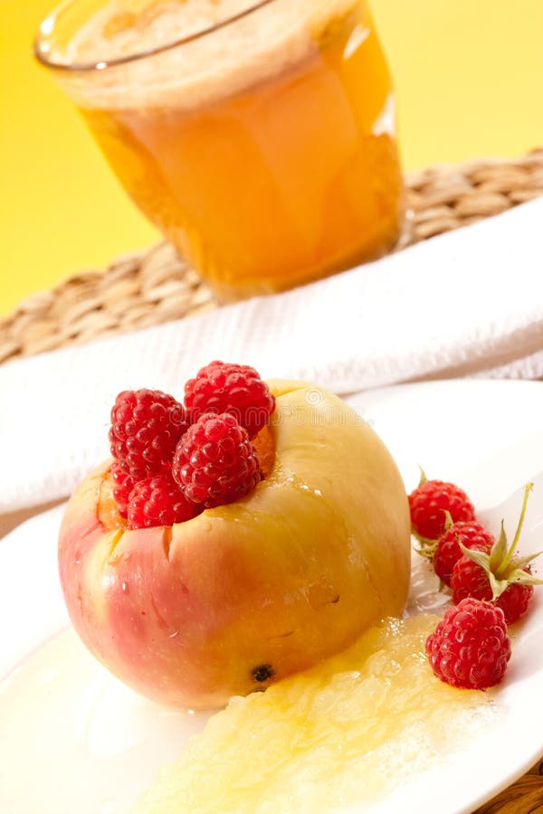 Apple and raspberries stock photo. Image of desset, berry - 13766198