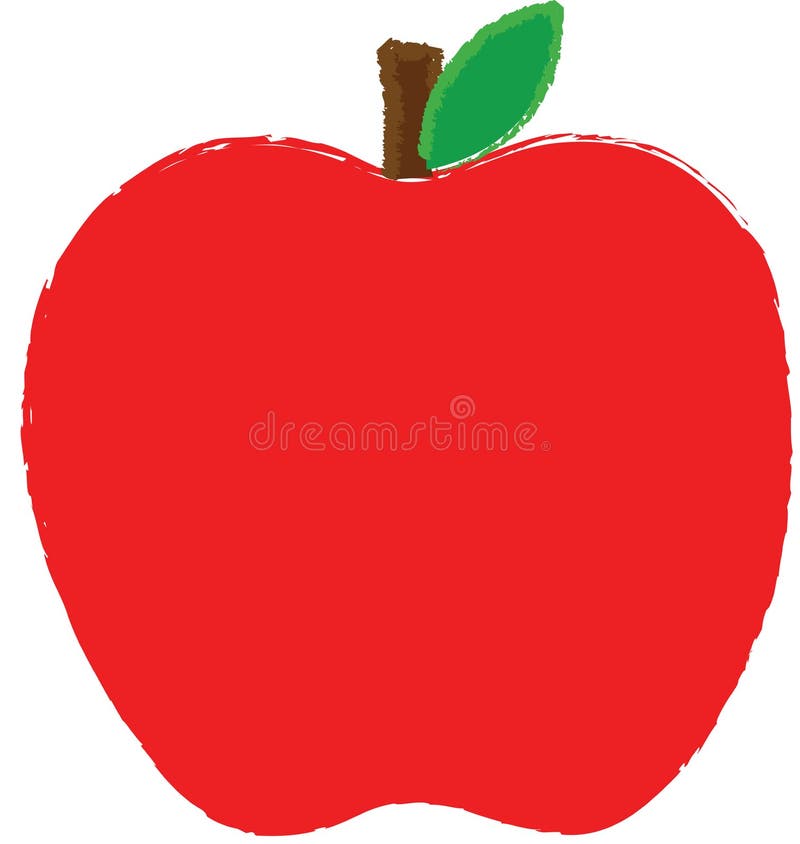 Outline of a big red apple stock vector. Illustration of apple - 3161491