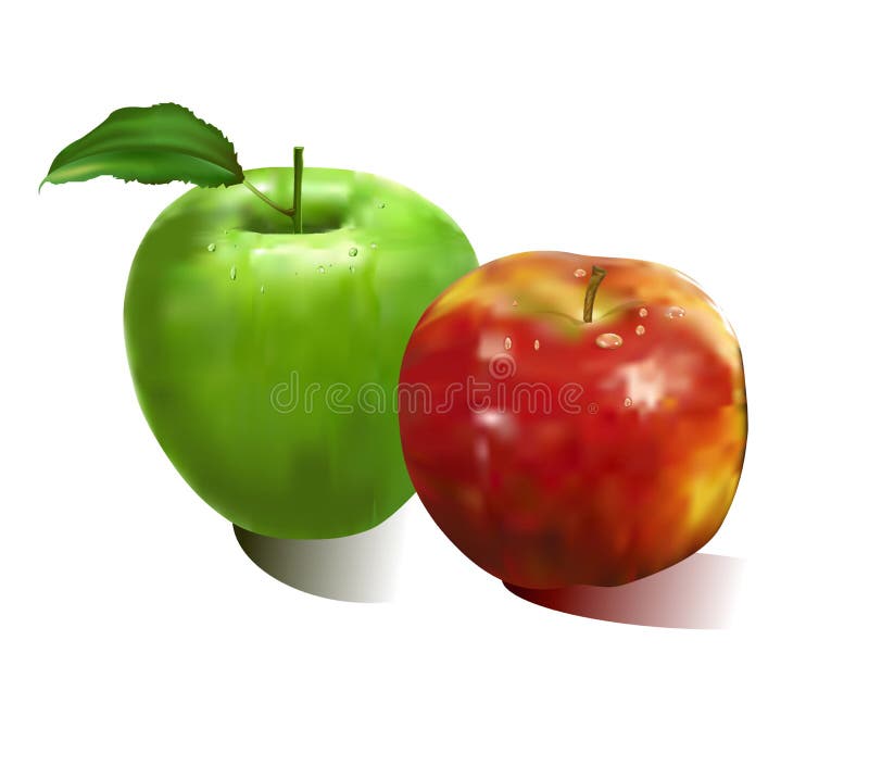 Apple Red & Green stock vector. Illustration of management - 93483457