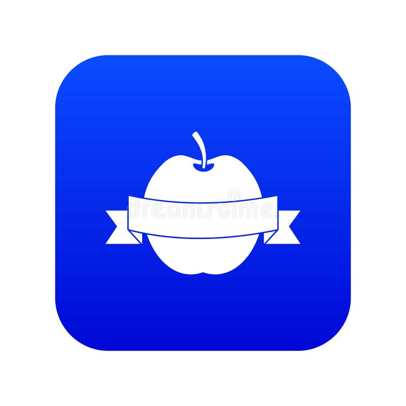 Apple with Ribbon Icon Digital Blue Stock Vector - Illustration of icon ...