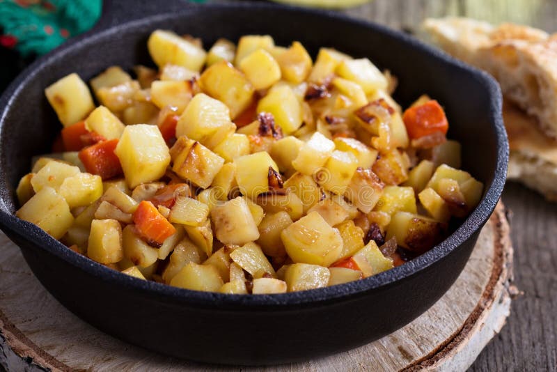 Apple and Root Vegetable Hash Stock Image - Image of skillet, food ...