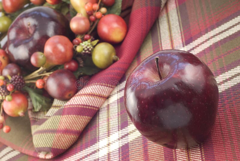 Apple Rouge Sur Le Fond D'automne Photo stock - Image du saisonnier ...