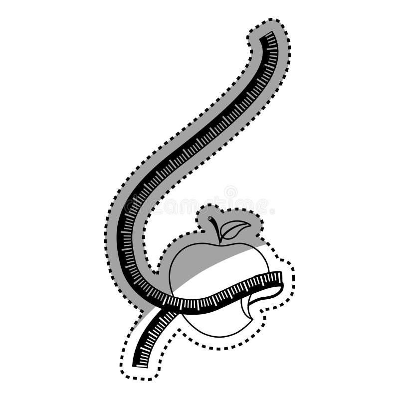 Apple with ruler stock illustration. Illustration of calorie - 84137438