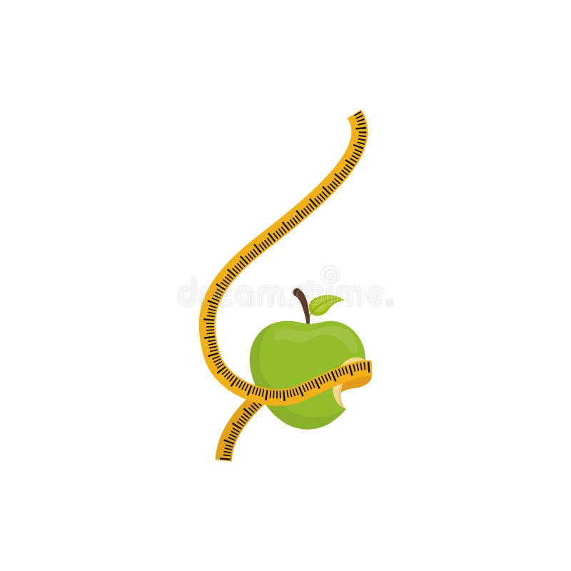 Apple with ruler stock illustration. Illustration of colorful - 85098898