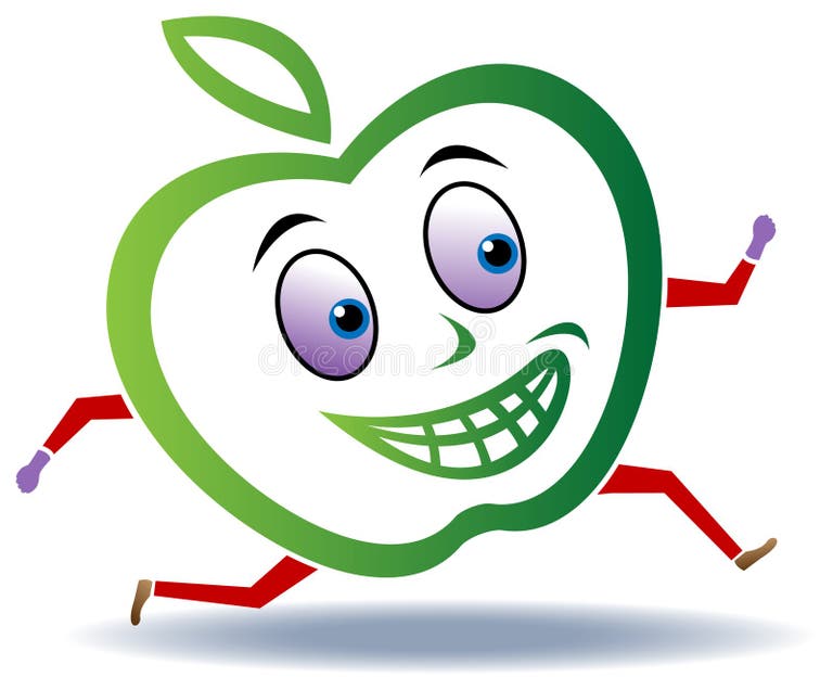 Apple run stock vector. Illustration of cartoon, energy - 89674394