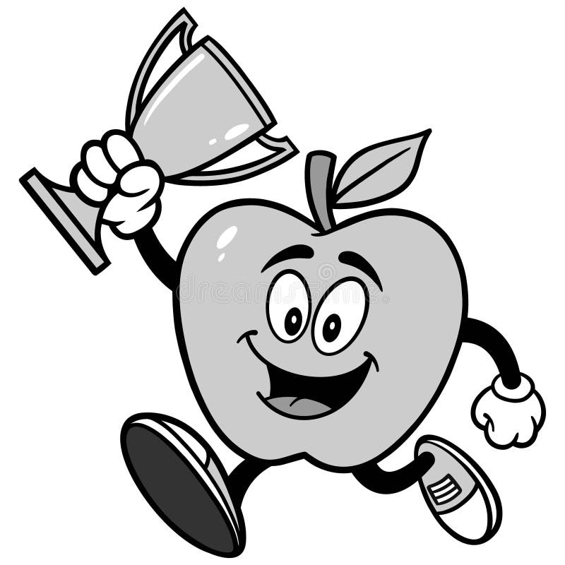 Apple Mascot stock vector. Illustration of healthy, eating - 53440555