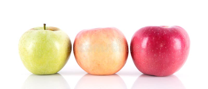 Apple`s Ripening Process on White Stock Image - Image of process ...