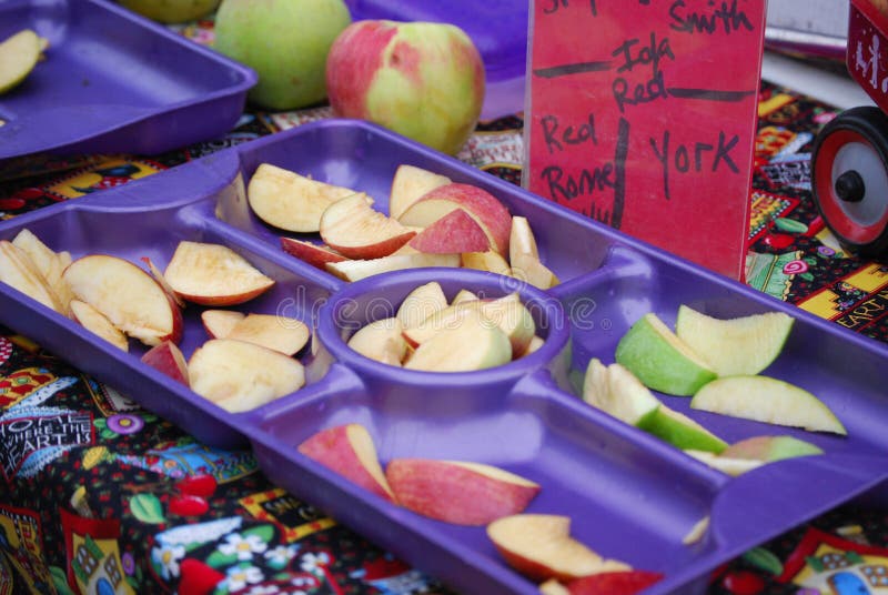 Apple Samples at Market stock photo. Image of feast, colorful - 6851732