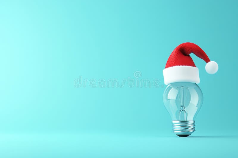 An Apple with a Santa Hat Floating on Blue Background, Christmas Fruit ...