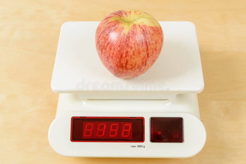 Apple on scale stock image. Image of vegetarian, peel - 43732487