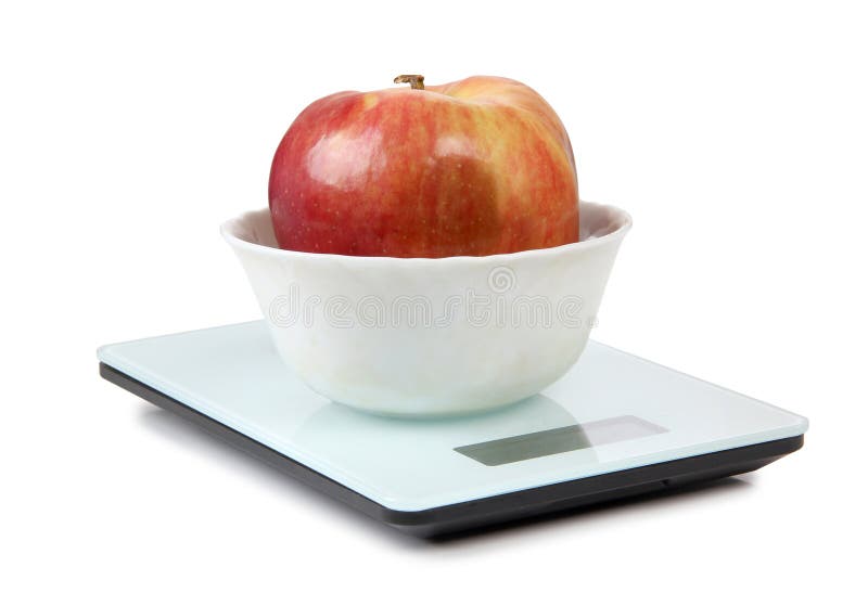 Apple and scales stock photo. Image of obesity, apple - 38233534