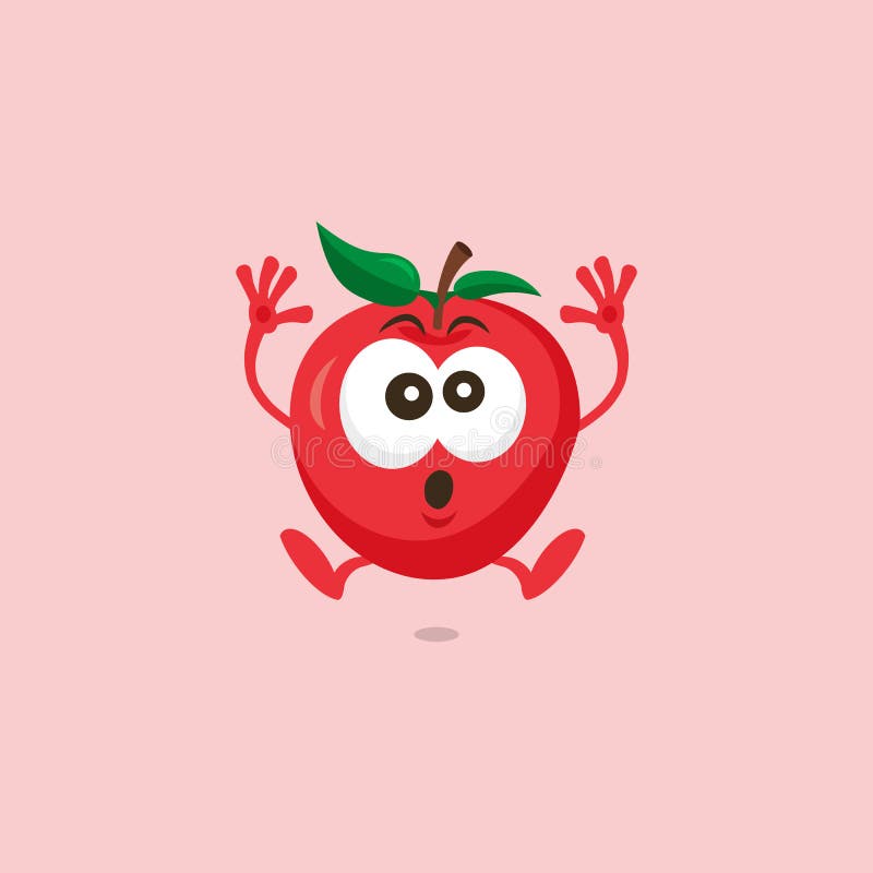 3d Apple is scared stock illustration. Illustration of crop - 46339522