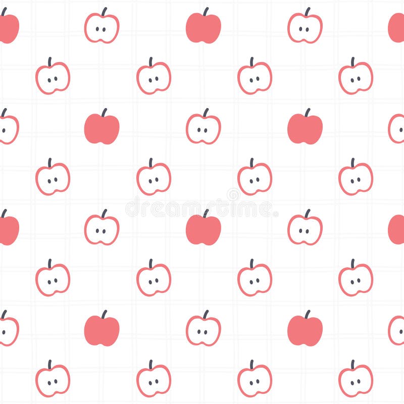 Apple Seamless Pattern Background Stock Vector - Illustration of ...