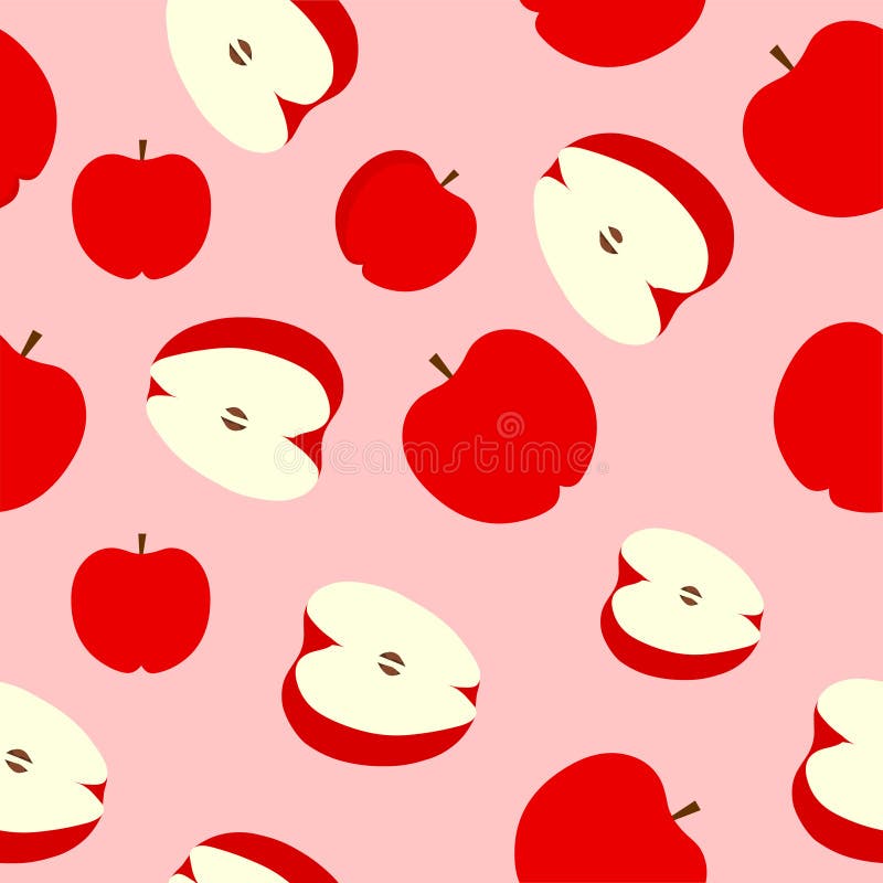 Apple Seamless Pattern Background Vector Stock Vector - Illustration of ...
