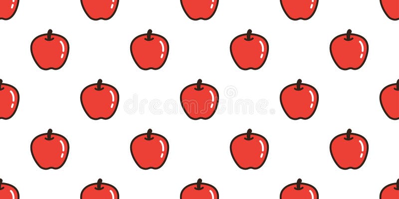 Apple Seamless Pattern Vector Fruit Isolated Repeat Background ... Apple Seamless Pattern Vector Fruit Isolated Repeat Background ...