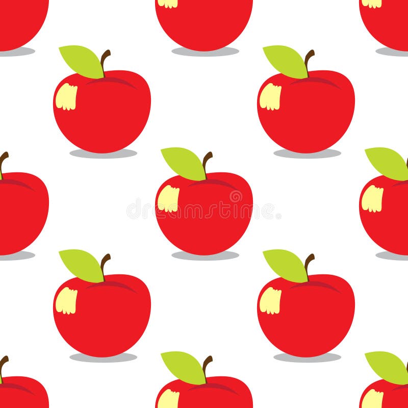 Apple Seamless Pattern on a White Background for Design Surface Stock ...