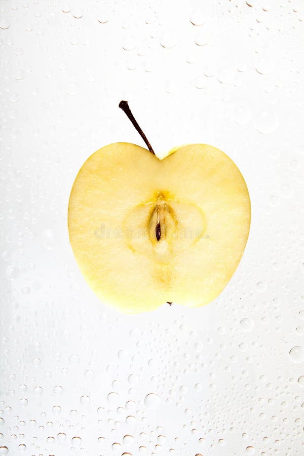 Apple Segment on Crimson Background Stock Image - Image of healthy ...