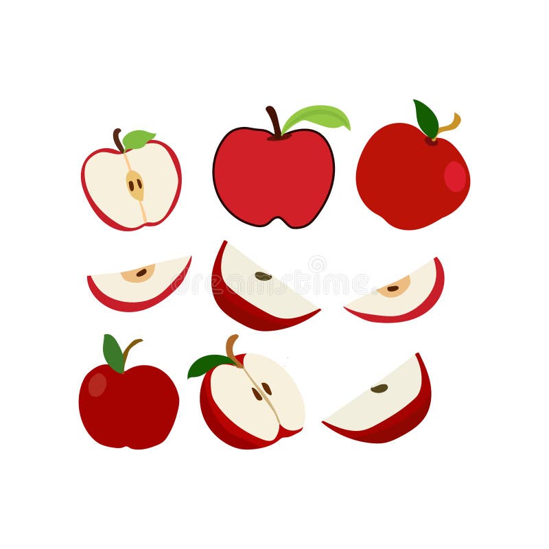Apple Set Vector Free Vector Illustrations Stock Illustration ...