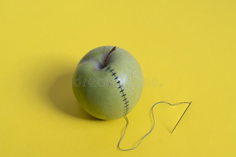 An apple sewn stock image. Image of bright, isolated - 180086013