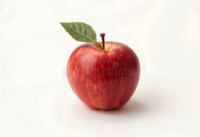 Apple with Shadow on a White Background Stock Illustration ...