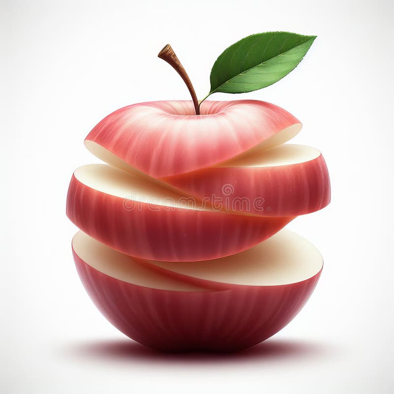 Apple a Shape Resembling an Apple with a Stem and Lea Stock Photo ...