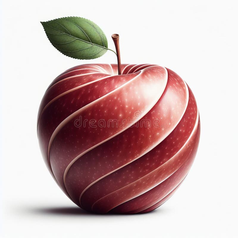 Apple a Shape Resembling an Apple with a Stem and Leaf Stock Image ...