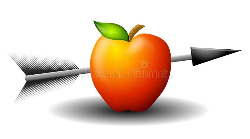 Apple Shot with Arrow stock illustration. Illustration of sitting - 4633279