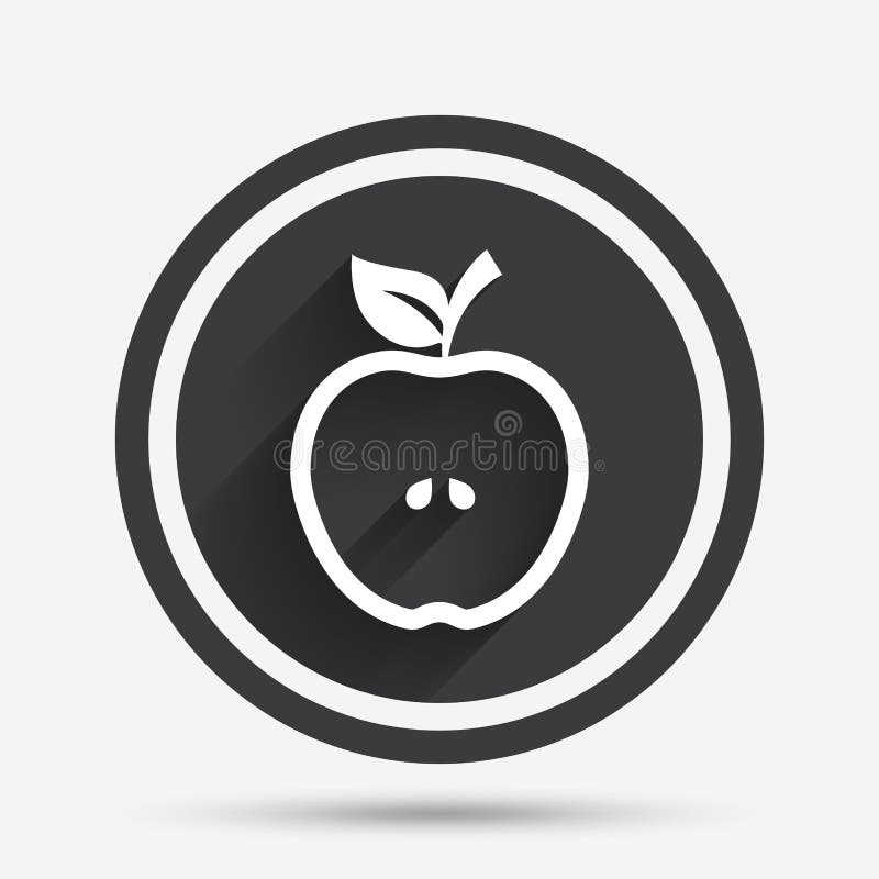 Apple Sign Icon. Fruit with Leaf Symbol Stock Vector - Illustration of ...