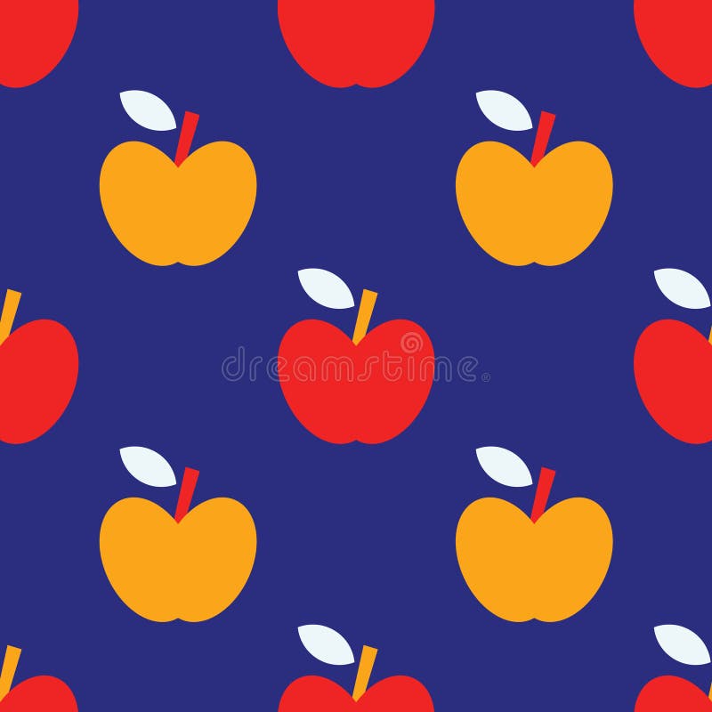 Apple Simple Seamless Pattern Stock Vector - Illustration of health ...